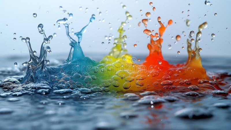 Abstract Multi-colored Splashes of Water. Stock Illustration ...
