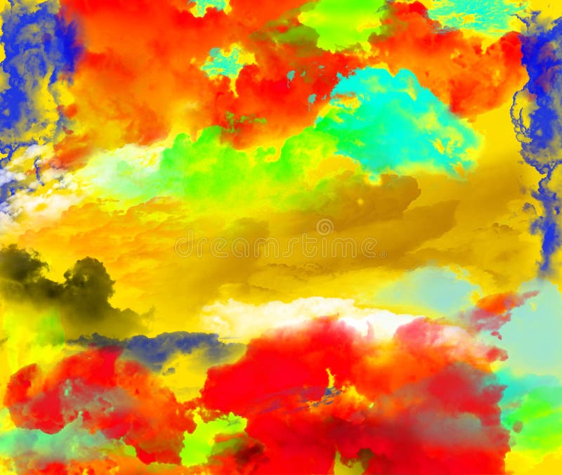 An Abstract Multi-colored Watercolor Background Stock Illustration ...