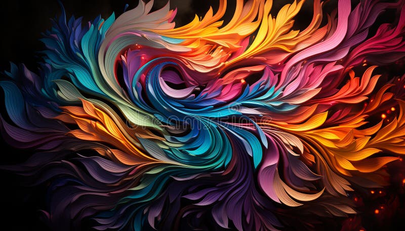 Abstract Multi Colored Wave Flowing in Vibrant Digital Image Generated ...