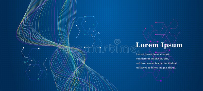 Abstract Multi Colored Wave, Geometric DNA Background, Scientific ...