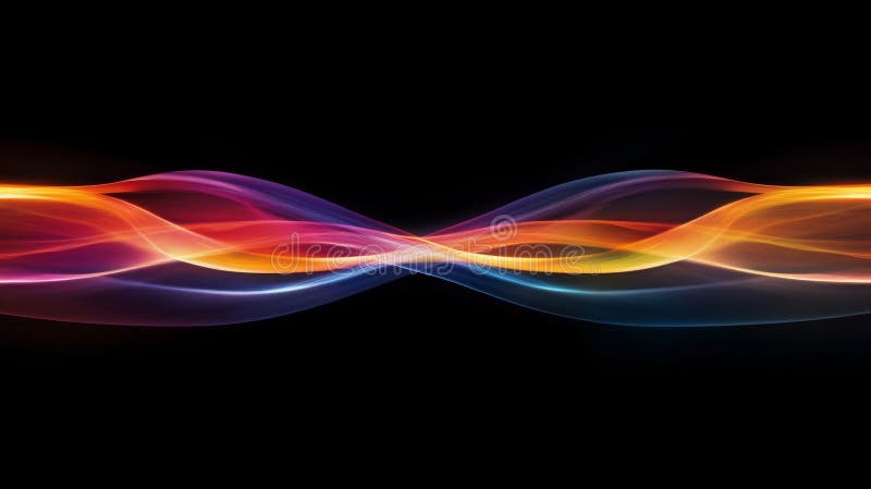 Abstract Multi Colored Wavy Lines Pattern on Black Background for ...
