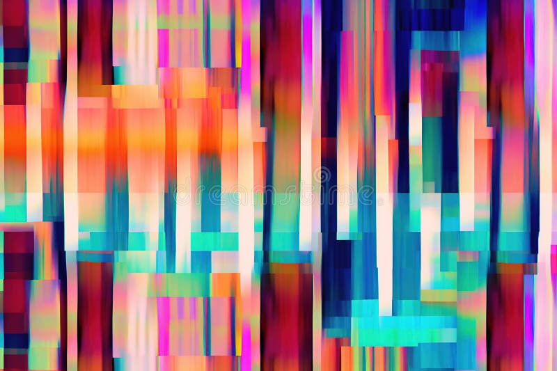 Abstract Multi Colour Glitch Background with Lines and Patterns Stock ...