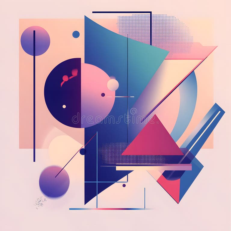 Abstract Multi-coloured Geometric Background with Overlapping Geometric ...
