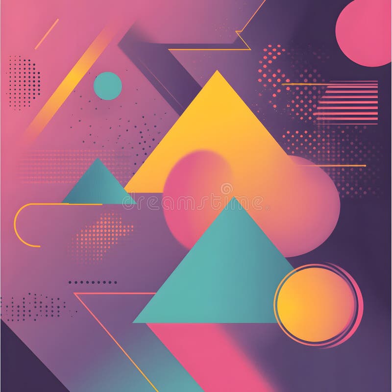 Abstract Multi Coloured Geometric Background Overlapping Shapes ...