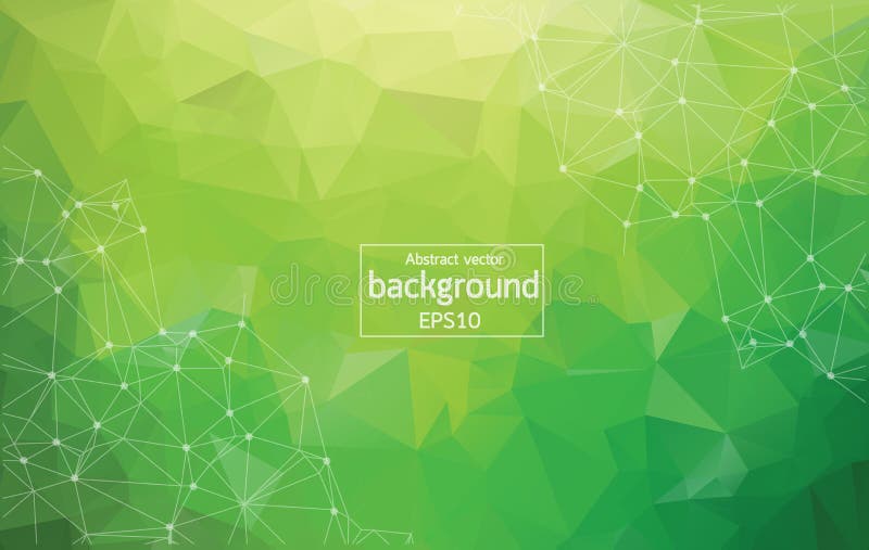 Abstract Multi Green Polygonal Space Background with Connecting Dots ...