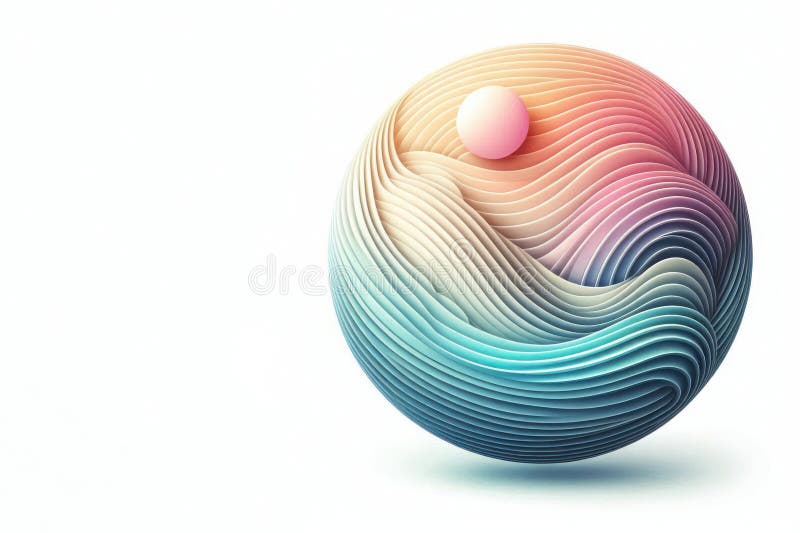 Abstract Multi-layered Sphere with Gradient Waves. Space for Text ...