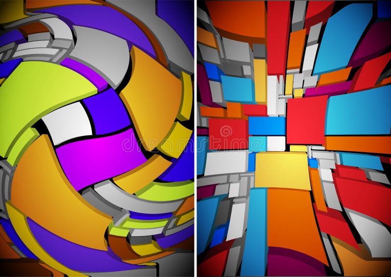 Abstract Three-dimensional Composition Stock Illustration ...