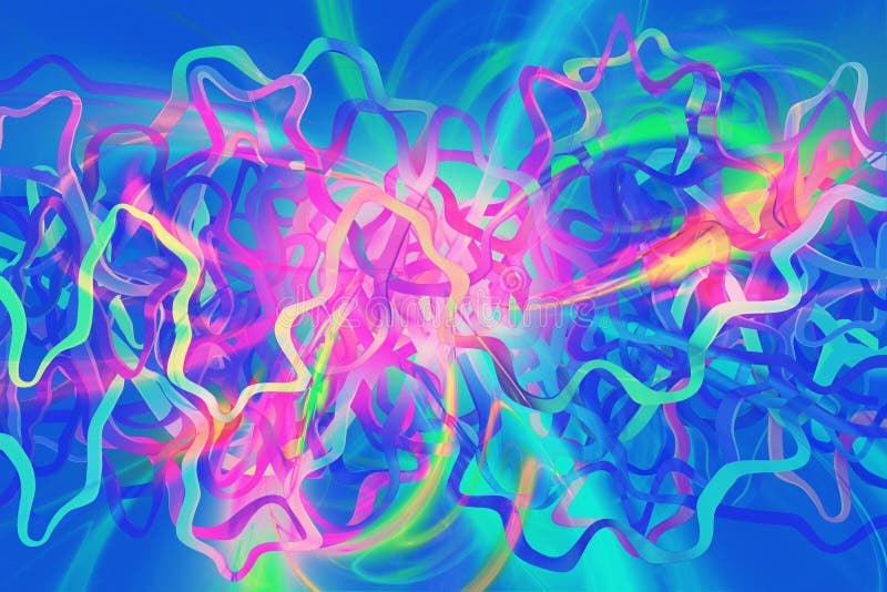 Abstract Multicolor Curved Tangled Lines Stock Illustration ...