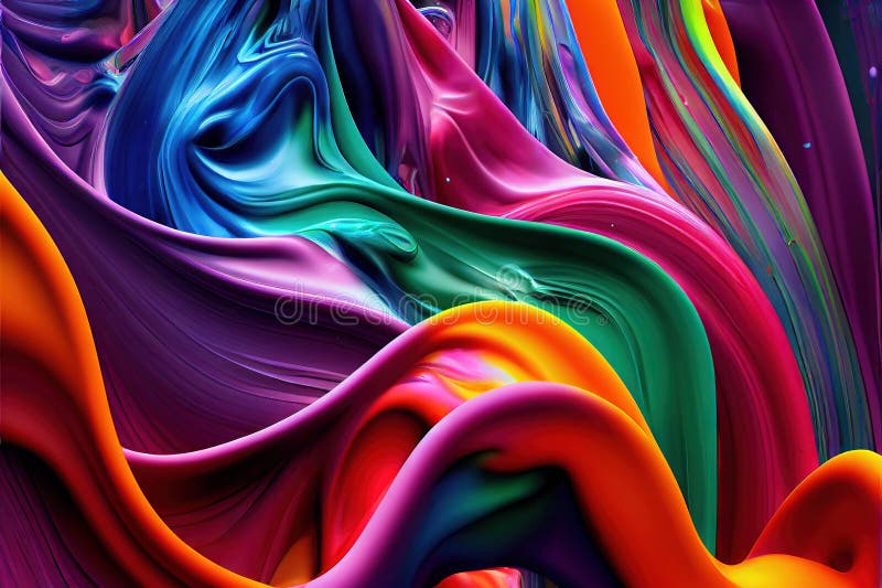 Abstract Multicolor Digital 3D Art Spiral Wallpaper Illustration. Stock ...