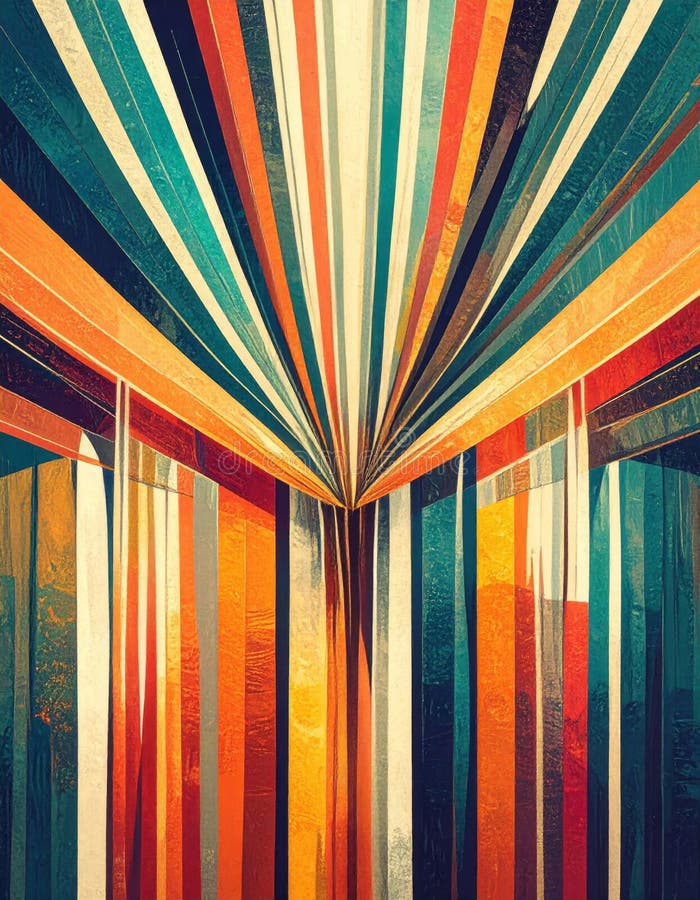 Abstract Multicolor Geometric Stripes Background with Retro Art Deco ...