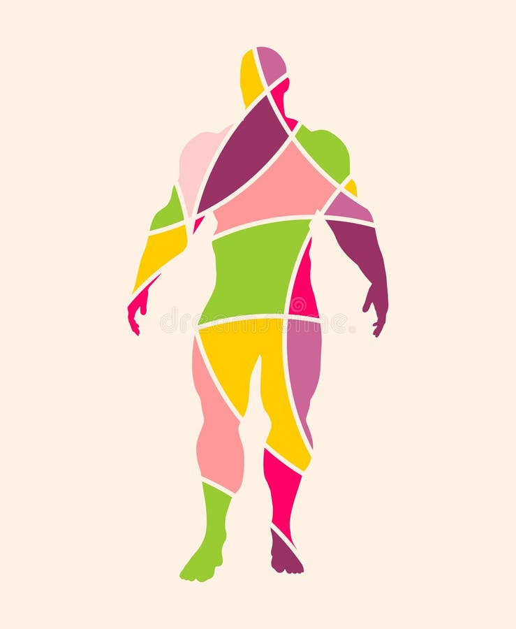 Abstract Multicolor Illustration of Bodybuilder Stock Vector ...