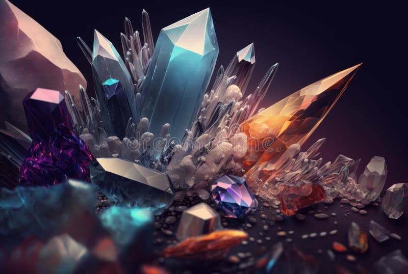 Abstract Multicolor Many Crystal Stone Diamond Background Stock ...