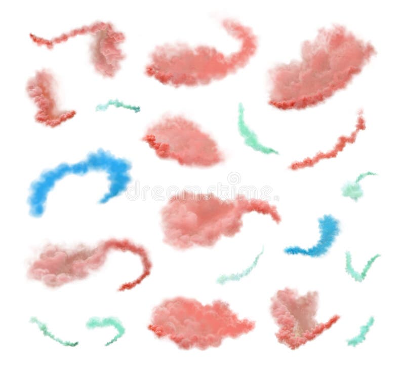 Abstract Multicolor Smokes Elements for Design. Smoke Isolated on White ...