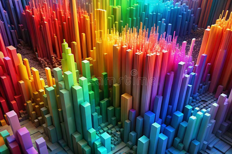 Abstract Multicolor Spectrum 3D Render for Creative Design Stock ...