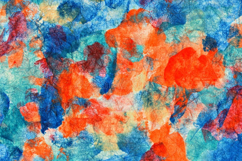 Abstract Multicolor Watercolor Hand Painted Background on Crumpled ...
