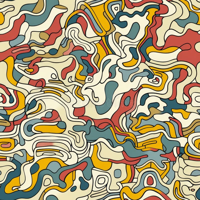 Abstract Multicolor Wavy Line Pattern Background Stock Image - Image of ...