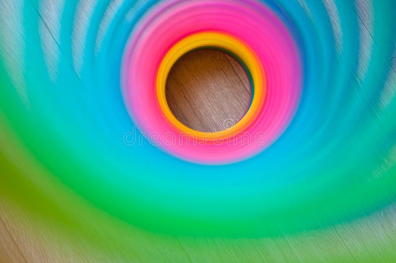 Abstract Multicolored Background of Rainbow Spiral Spring. Close-up ...