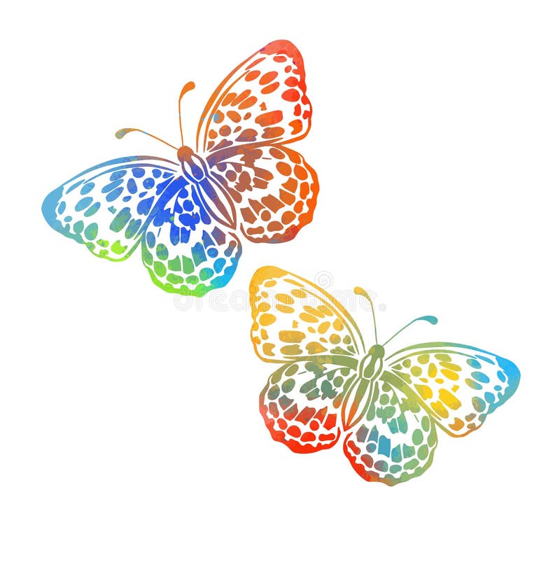 Abstract Multicolored Butterflies. Vector Illustration Stock Vector ...