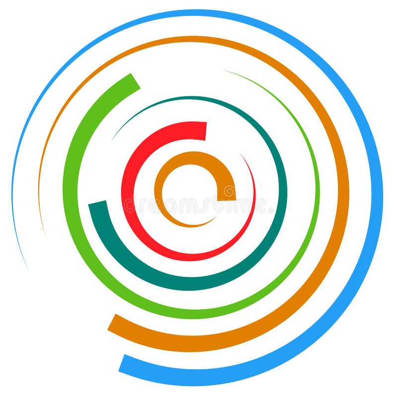 Abstract Multicolored Circular Element. Concentric Circles, Ring Stock ...