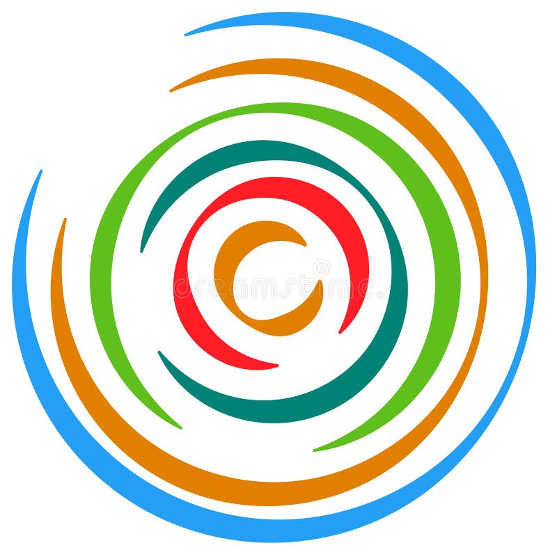 Abstract Multicolored Circular Element. Concentric Circles, Ring Stock ...