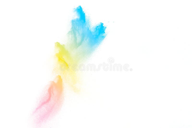 Abstract Multicolored Dust Splatter on White Background. Stock Photo ...