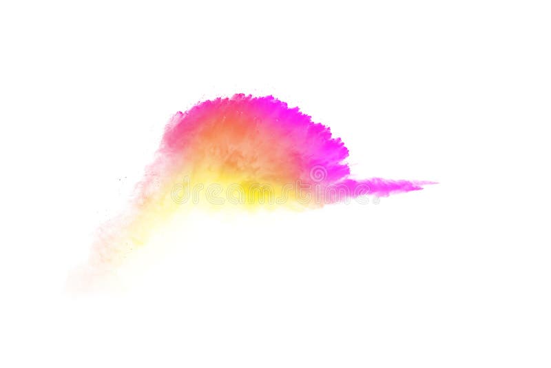 Abstract Multicolored Dust Splatter on White Background. Stock Photo ...