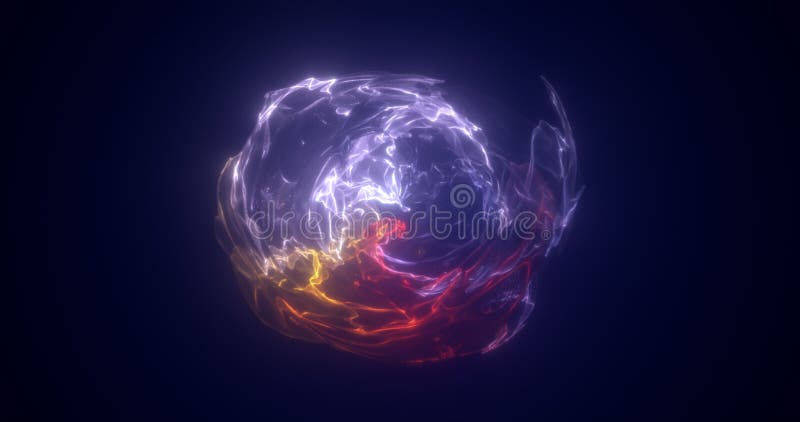 Abstract Multicolored Energy Sphere Transparent Round Bright Glowing ...