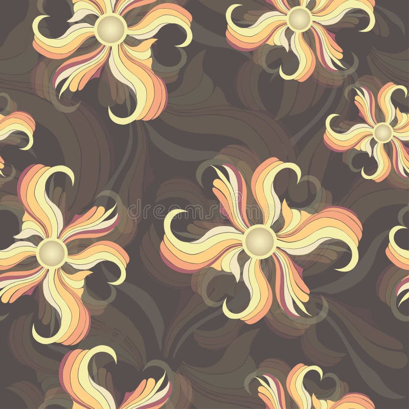 Abstract Multicolored Flowers, Seamless Pattern. Wallpaper, Wrapper ...
