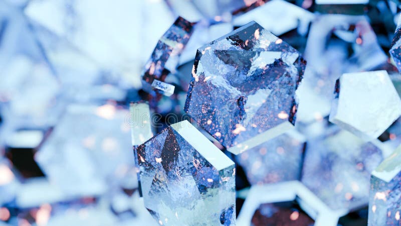 Abstract Multicolored Futuristic Digital Virtual Pentagones, Artificial ...