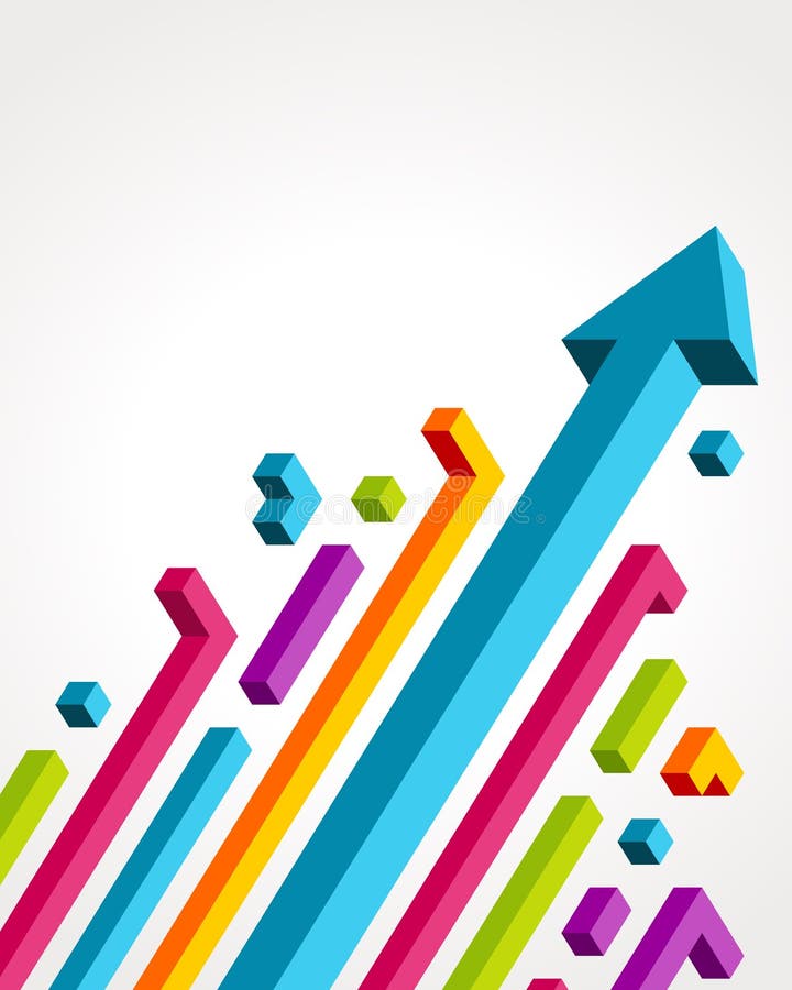 Abstract Multicolored Geometric Shape Arrow Isometric Lines Dynamic ...