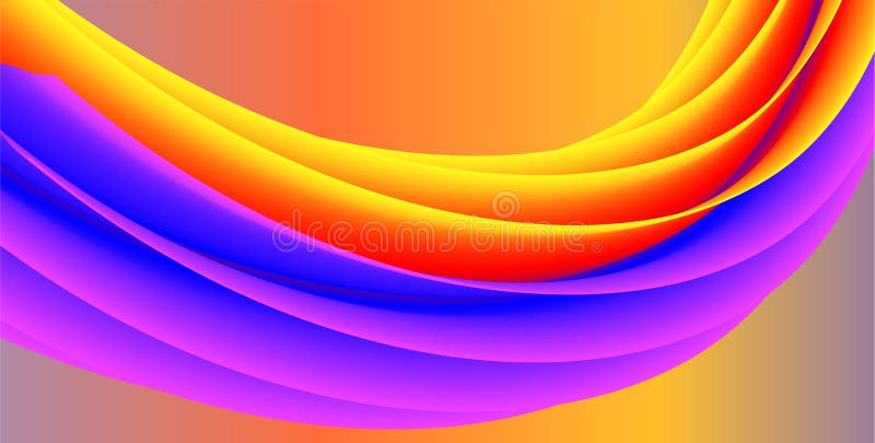 Abstract Multicolored Gradient Background with a Curved Bright Liquid ...