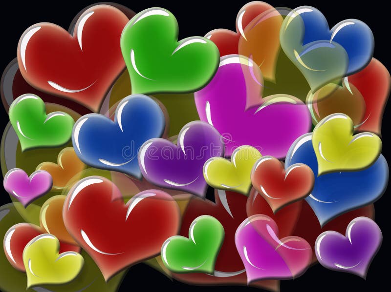 Abstract Multicolored Hearts Stock Vector - Illustration of heart, card ...