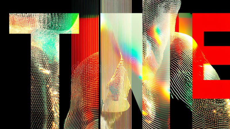 Abstract Multicolored Letters on Black Background Graphic Design Stock ...