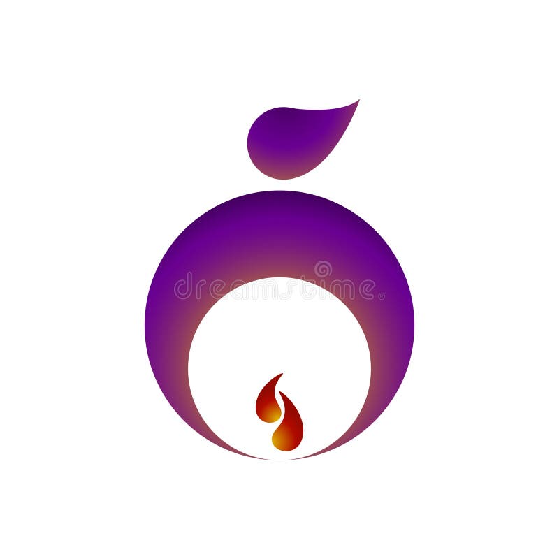 Abstract Multicolored Luminaire Logo with a Light Inside on a White ...