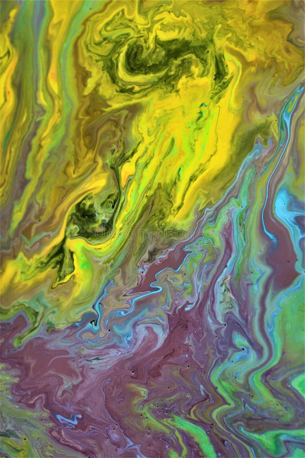Abstract Multicolored Marble Background. the Lines and Waves of Acrylic ...