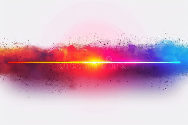 Abstract Multicolored Neon Flash Fire or Sun on White Background ...