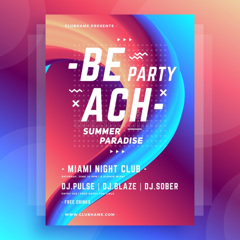 Abstract Multicolored Neon Wave Gradient Flow Realistic Summer Party ...