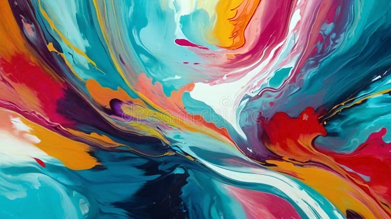 Abstract Multicolored Painting Wallpaper, Dynamic Artwork Backdrop ...