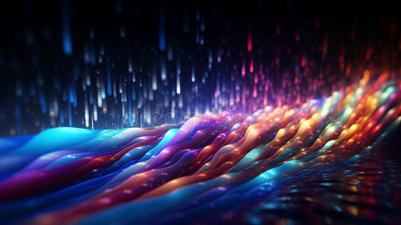 Abstract Multicolored Particles Flow Swiftly through Dark Expanse of ...