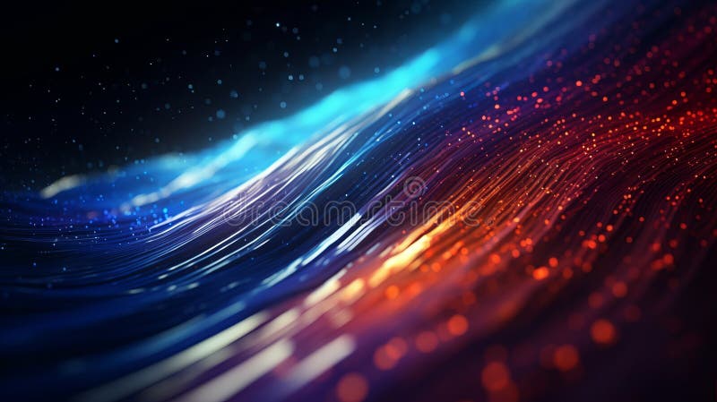 Abstract Multicolored Particles Flow Swiftly through Dark Expanse of ...