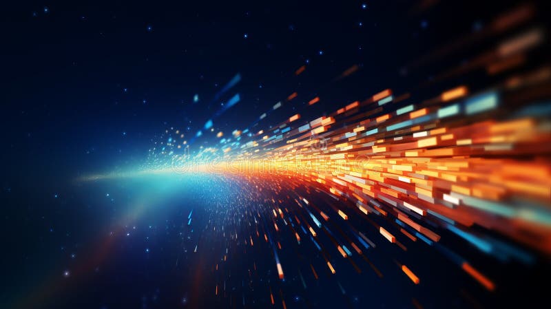 Abstract Multicolored Particles Flow Swiftly through Dark Expanse of ...