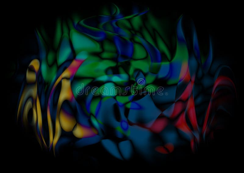 Abstract Multicolored Pattern on a Black Background Stock Illustration ...