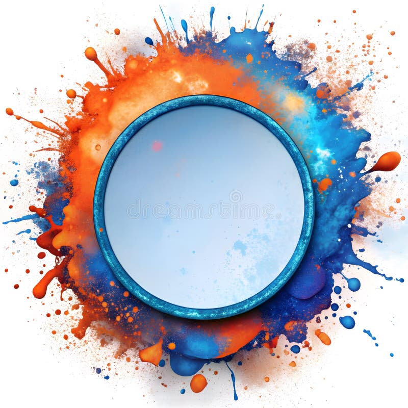 Orange Circle Frame Paint Splatter Stock Illustrations – 833 Orange ...