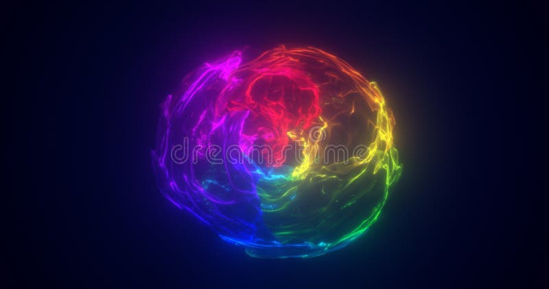 Abstract Multicolored Rainbow Energy Sphere Transparent Round Bright ...