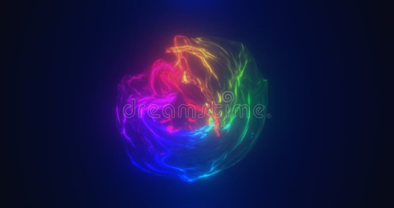 Abstract Multicolored Rainbow Energy Sphere Transparent Round Bright ...