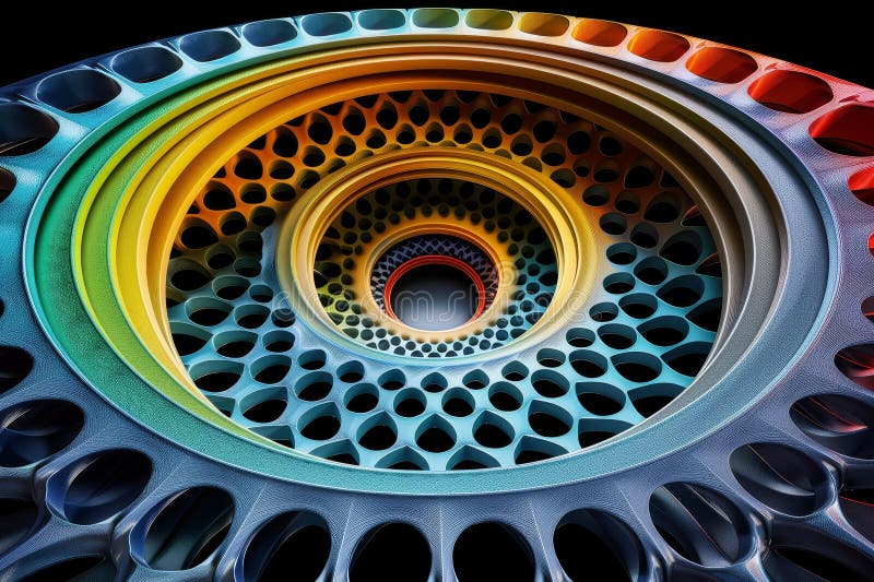 Abstract Multicolored Ring Structure with Intricate Patterns and ...