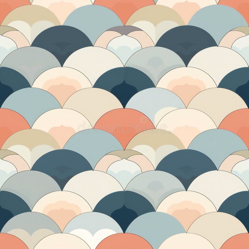 Abstract Multicolored Scallop Pattern Background Stock Illustration ...