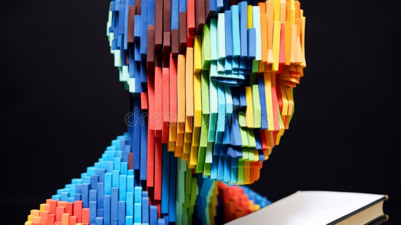 AI Generated. an Abstract, Multicolored Sculpture Made of Rectangular ...