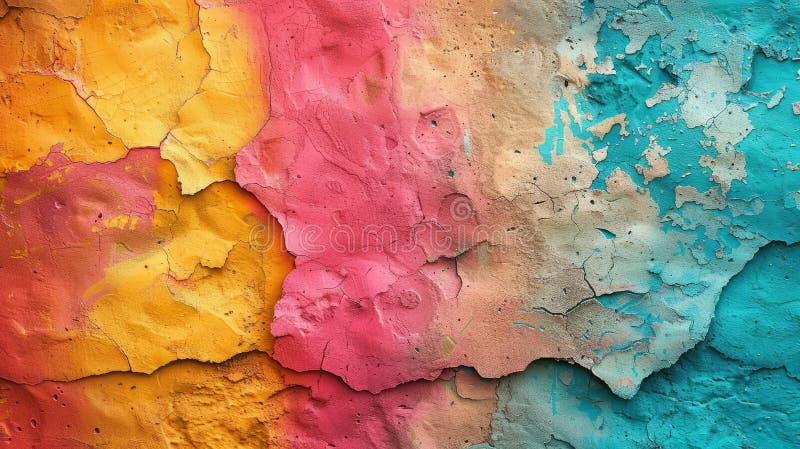 An Abstract Multicolored Wall Texture Background with Peeling Paint ...