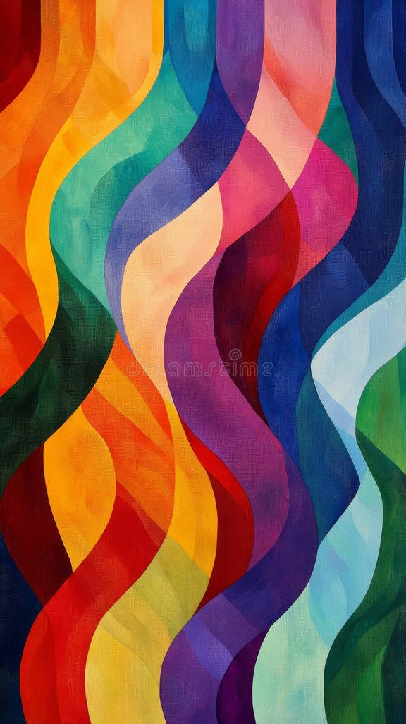 Abstract Multicolored Wave Pattern Art Stock Image - Image of harmony ...